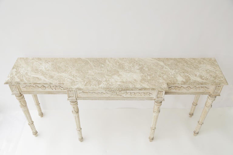 Long and Narrow Painted Louis XVI Console For Sale at 1stDibs
