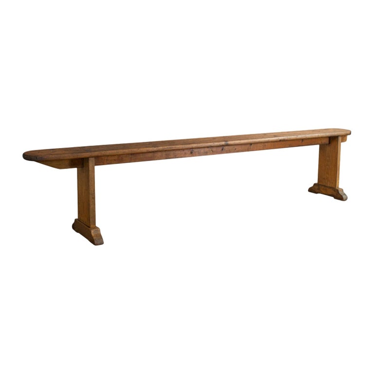 Long Antique Bench, Victorian, Kitchen, Pew, Seat, circa 1900 at ...