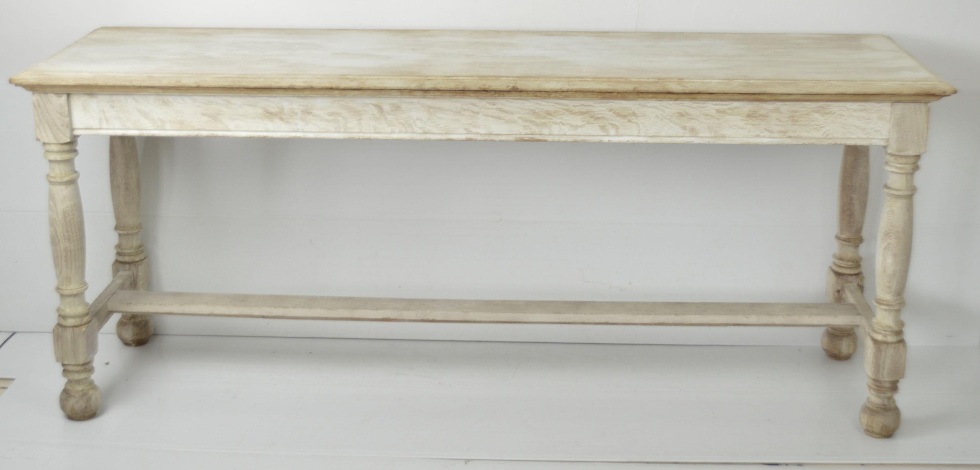 Long Antique Bleached Oak Serving Table at 1stDibs