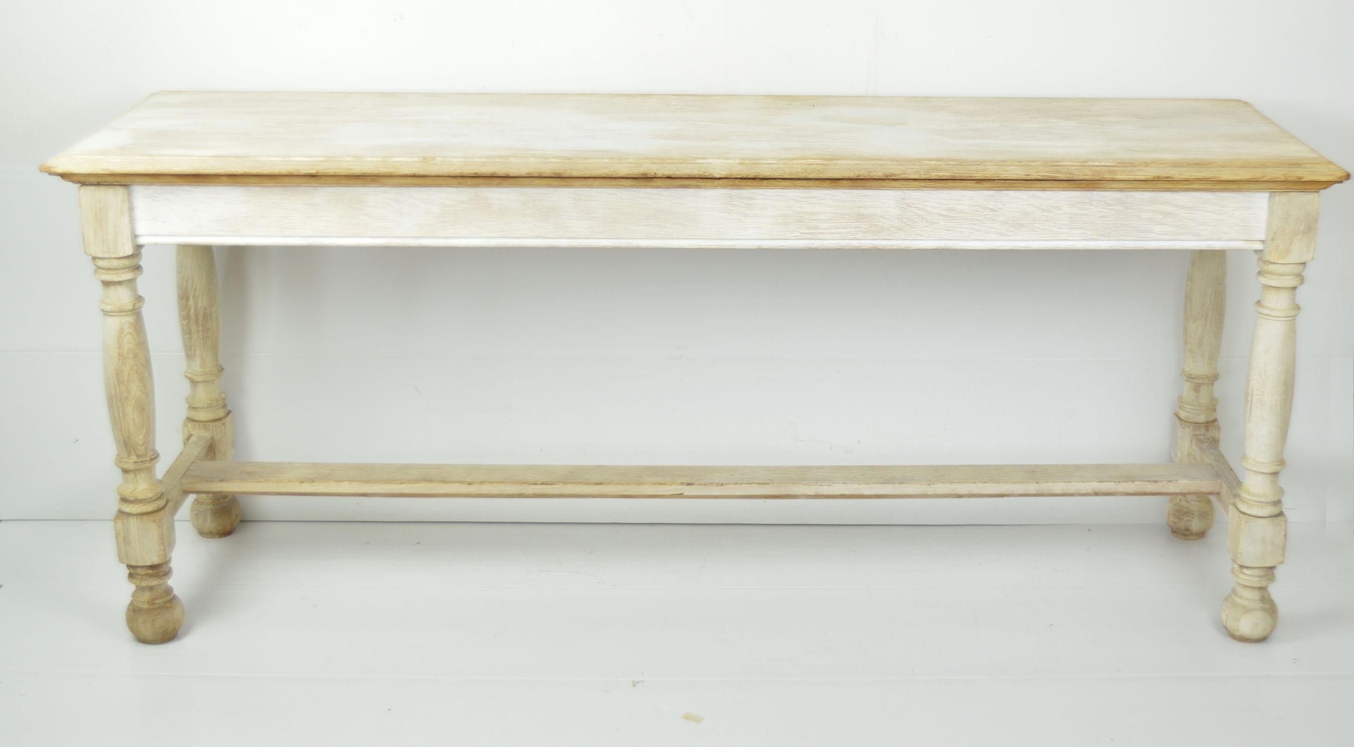 Long Antique Bleached Oak Serving Table at 1stDibs