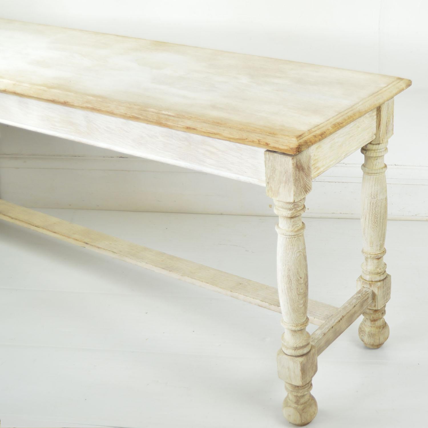 Long Antique Bleached Oak Serving Table at 1stDibs