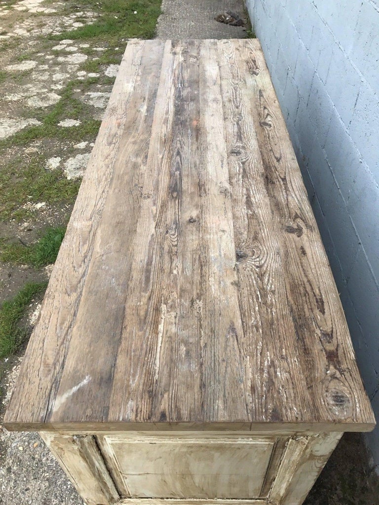 Long Antique Oak French Farmhouse Kitchen Counter, Vintage, Display For ...