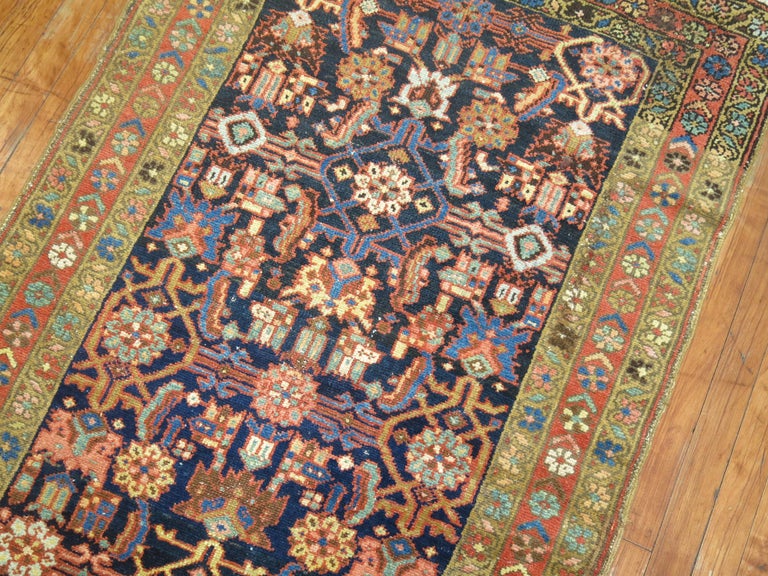 Long Antique Persian Heriz Runner For Sale at 1stDibs