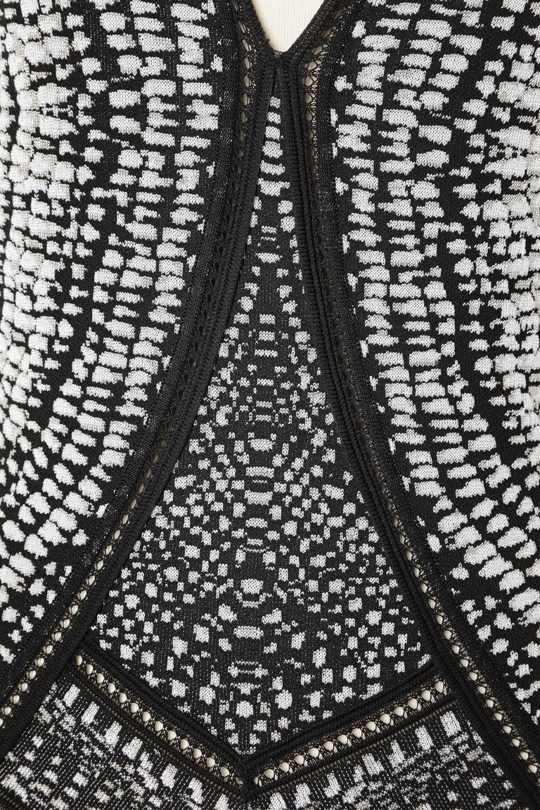 Long black&white evening jacquard knit in rayon Roberto Cavalli For ...