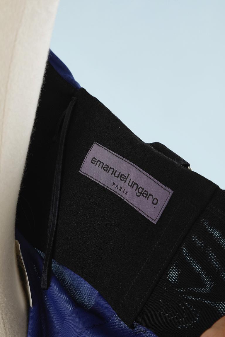 Long blue evening dress draped on the bust Emmanuel Ungaro For Sale at ...