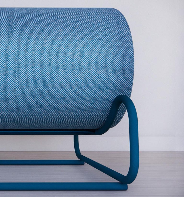 Long Bolster Bench, Custom Woolen Fabric and Metal by Wolfgang and Hite ...