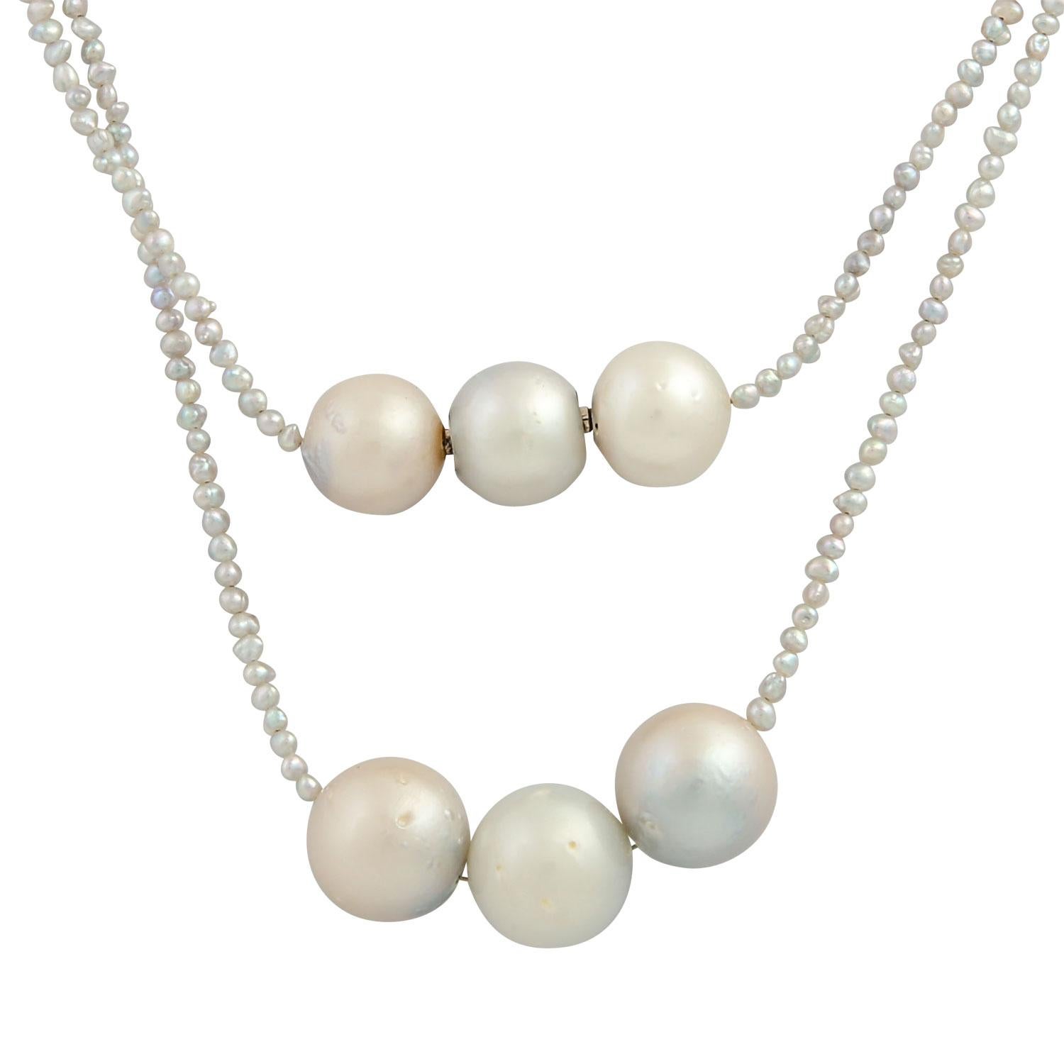 Long Chain with 18 South Sea Pearls For Sale at 1stDibs | pearls long ...