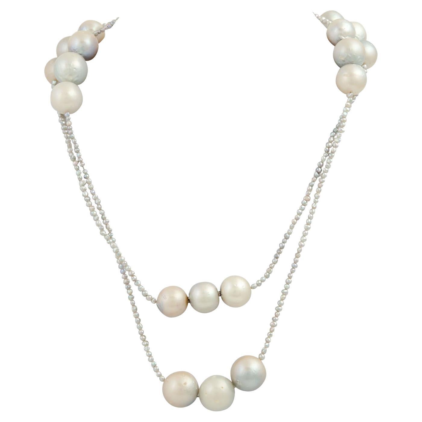 Long Chain with 18 South Sea Pearls For Sale at 1stDibs | pearls long ...