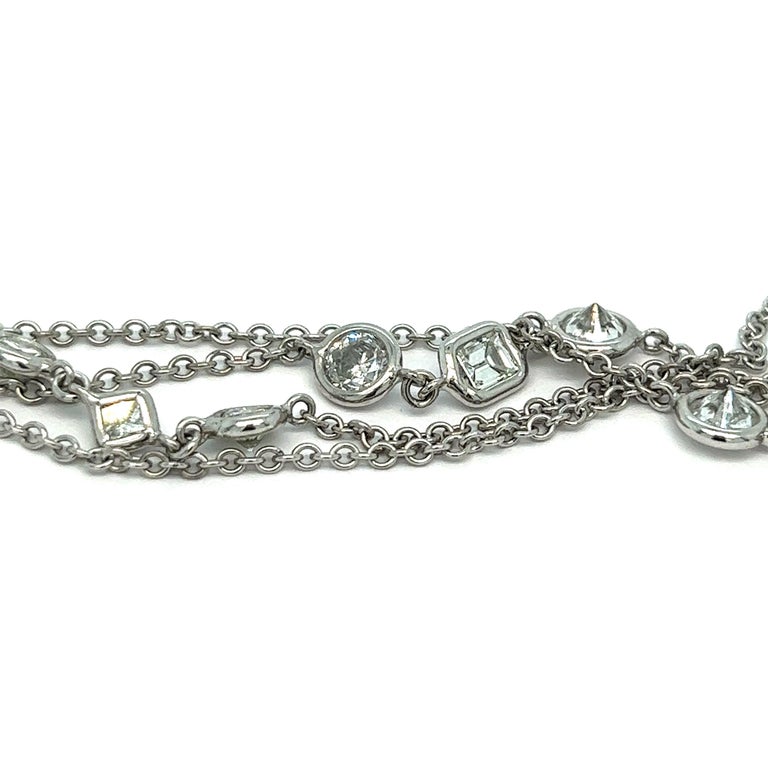 Long Chain Yard Diamond White Gold Necklace For Sale at 1stDibs