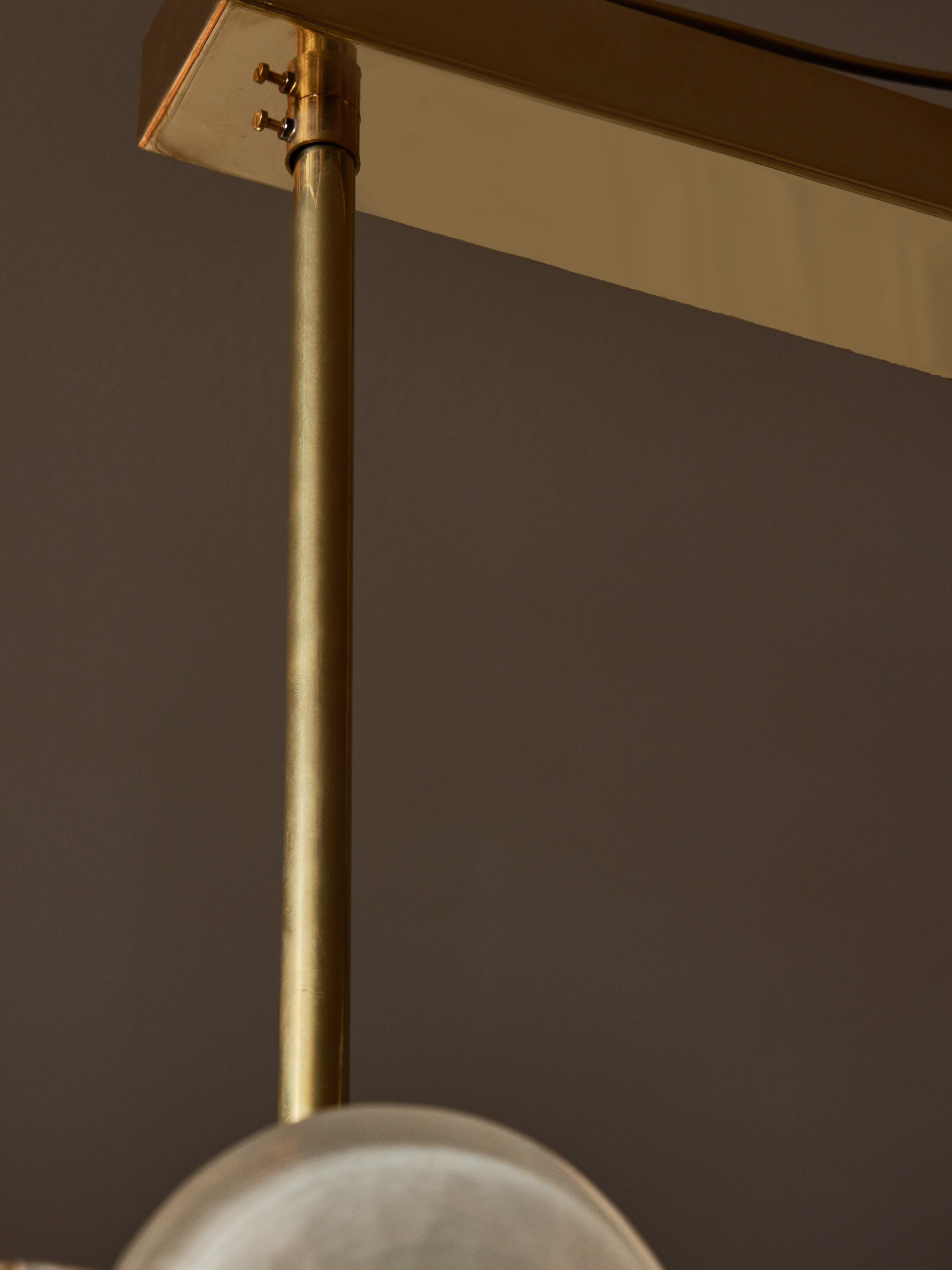 Long Chandelier With Wavy Murano Glass Panels For Sale at 1stDibs