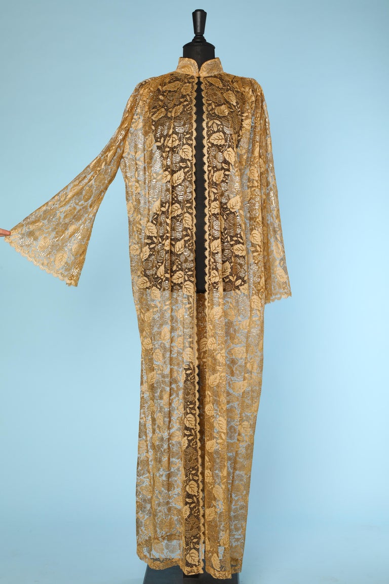 Long coat in gold lace For Sale at 1stDibs
