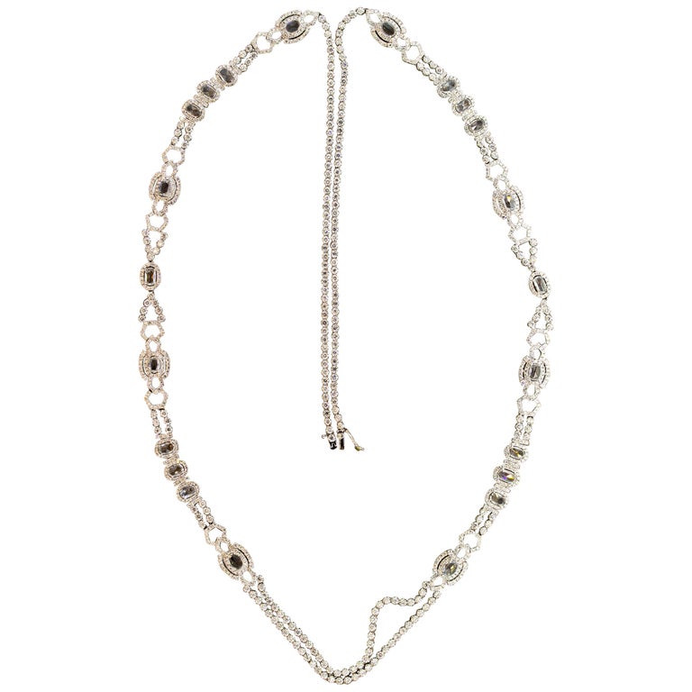 Long Diamond Gold Necklace For Sale at 1stDibs | gold long chain with ...