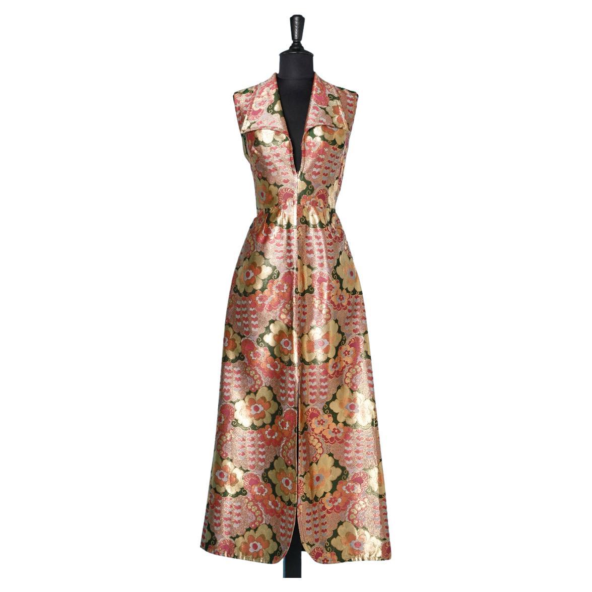 Long evening dress in flower lurex pattern Georges Kay at 1stDibs ...