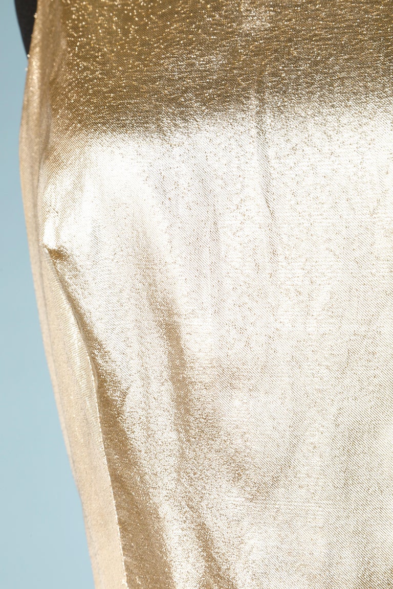 Long evening dress in gold lurex sunary pleats Anna Vietto Circa 1960 ...