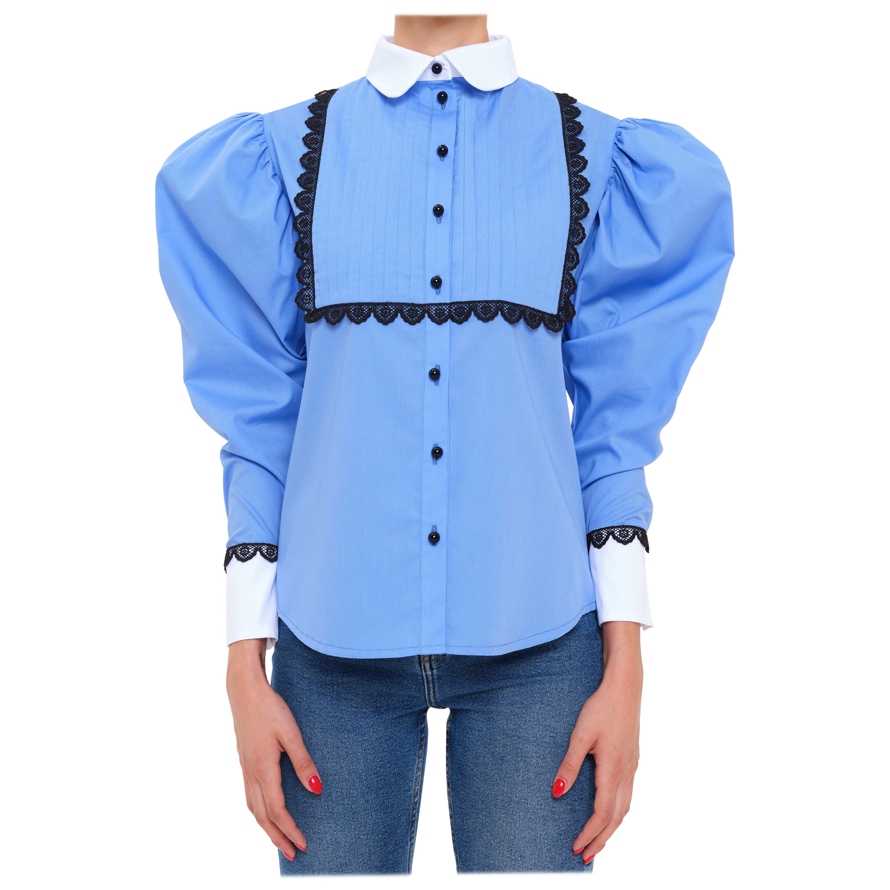 Blue Vintage Beaded and Sequined Shell Top at 1stDibs