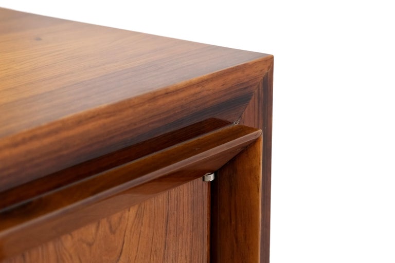 Long French 1930s Art Deco Sideboard in Bright Wood with Bulging Front ...