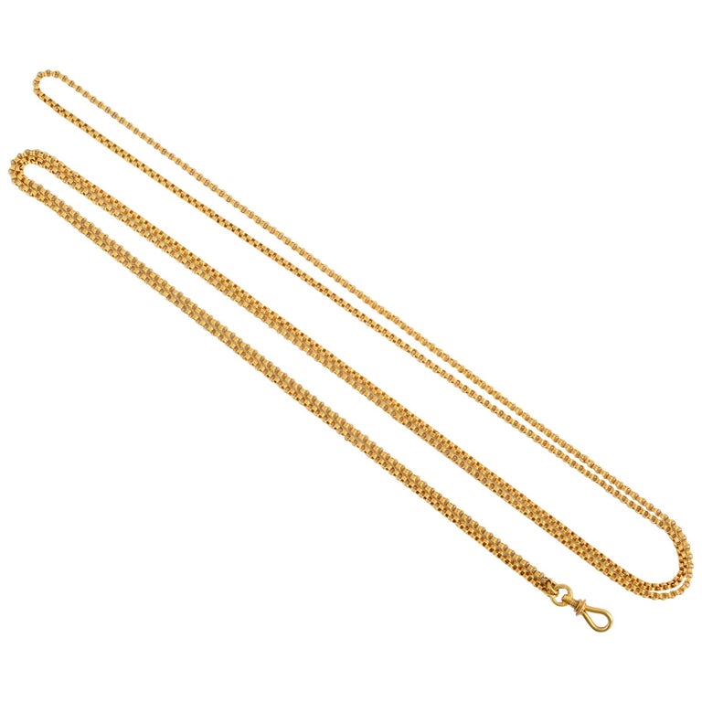 Long Gold Russian Watch Chain at 1stDibs