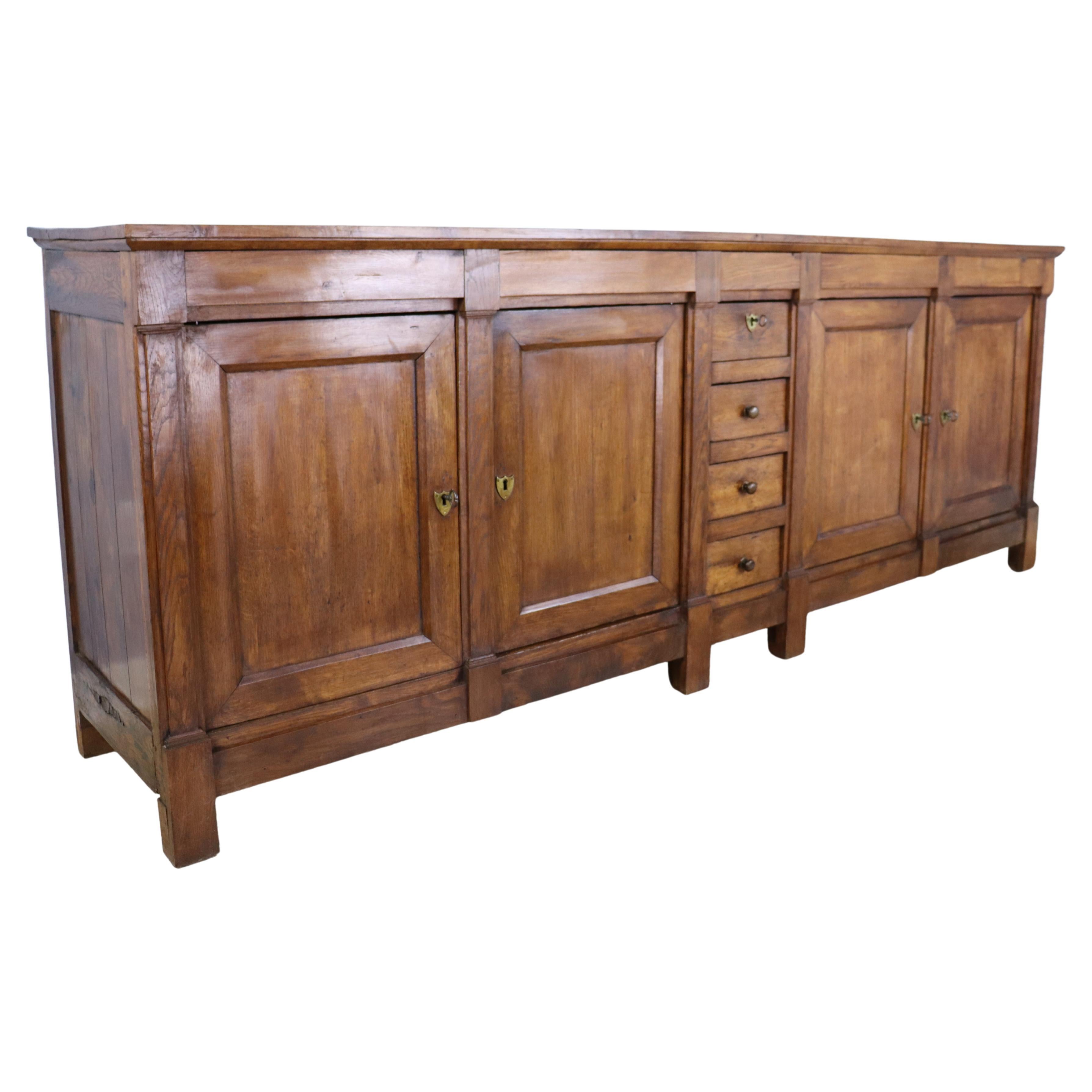 French Louis Philippe Style Walnut Enfilade, Buffet, or Sideboard Circa ...