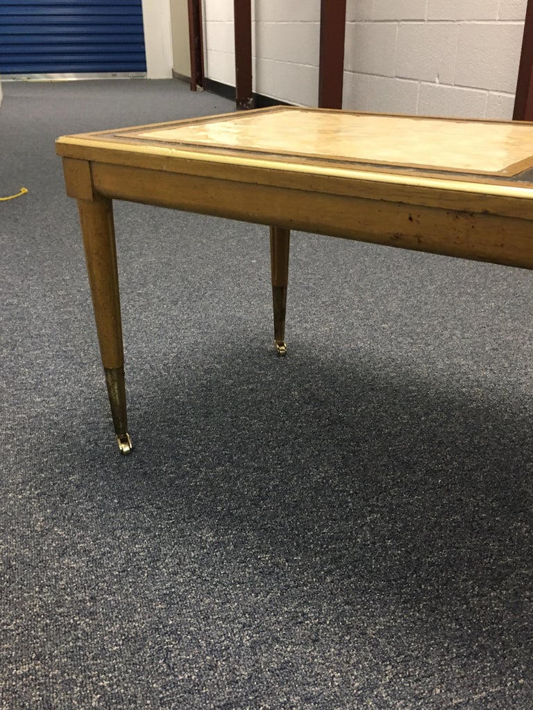 Long Midcentury Capiz Shell Top Coffee Table For Sale at 1stDibs
