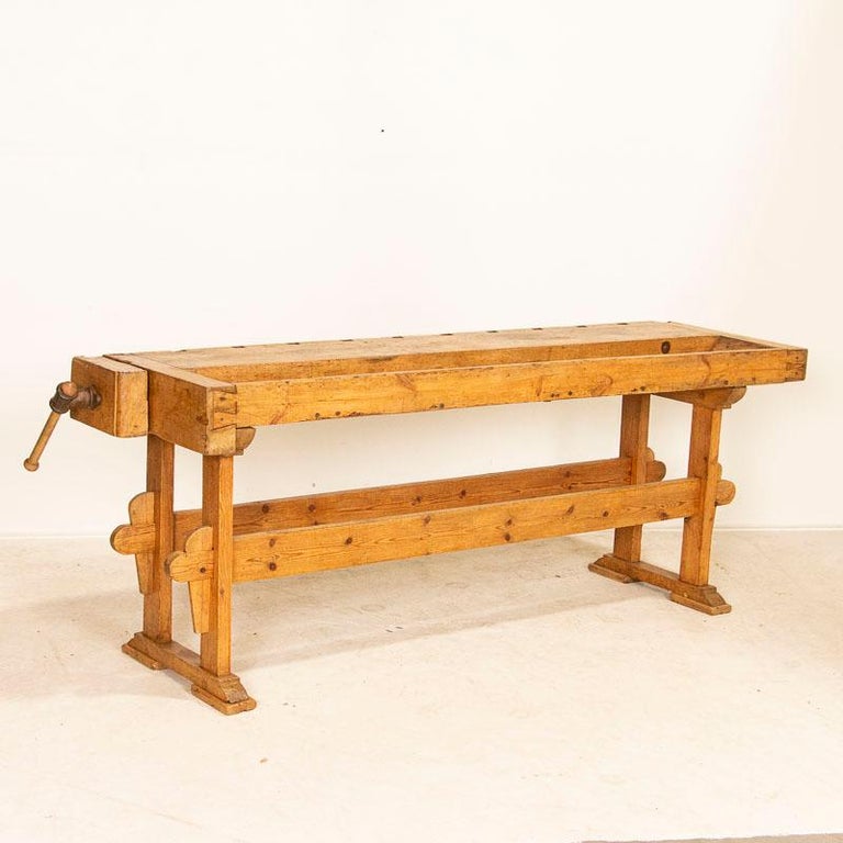 Long Narrow Antique Carpenter's Workbench at 1stDibs