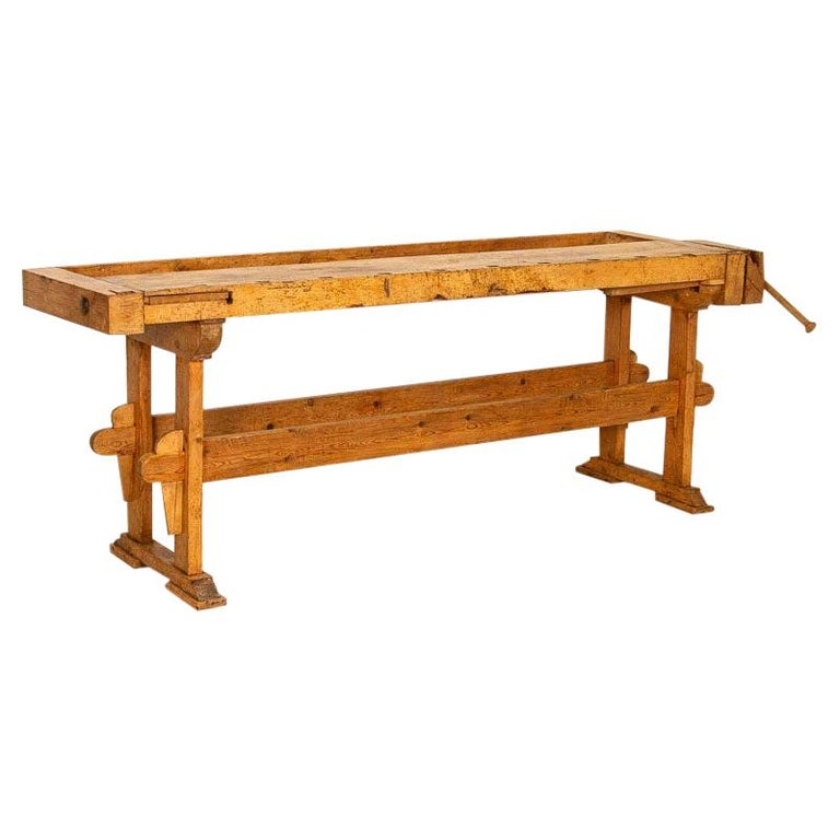 Long Narrow Antique Carpenter's Workbench at 1stDibs