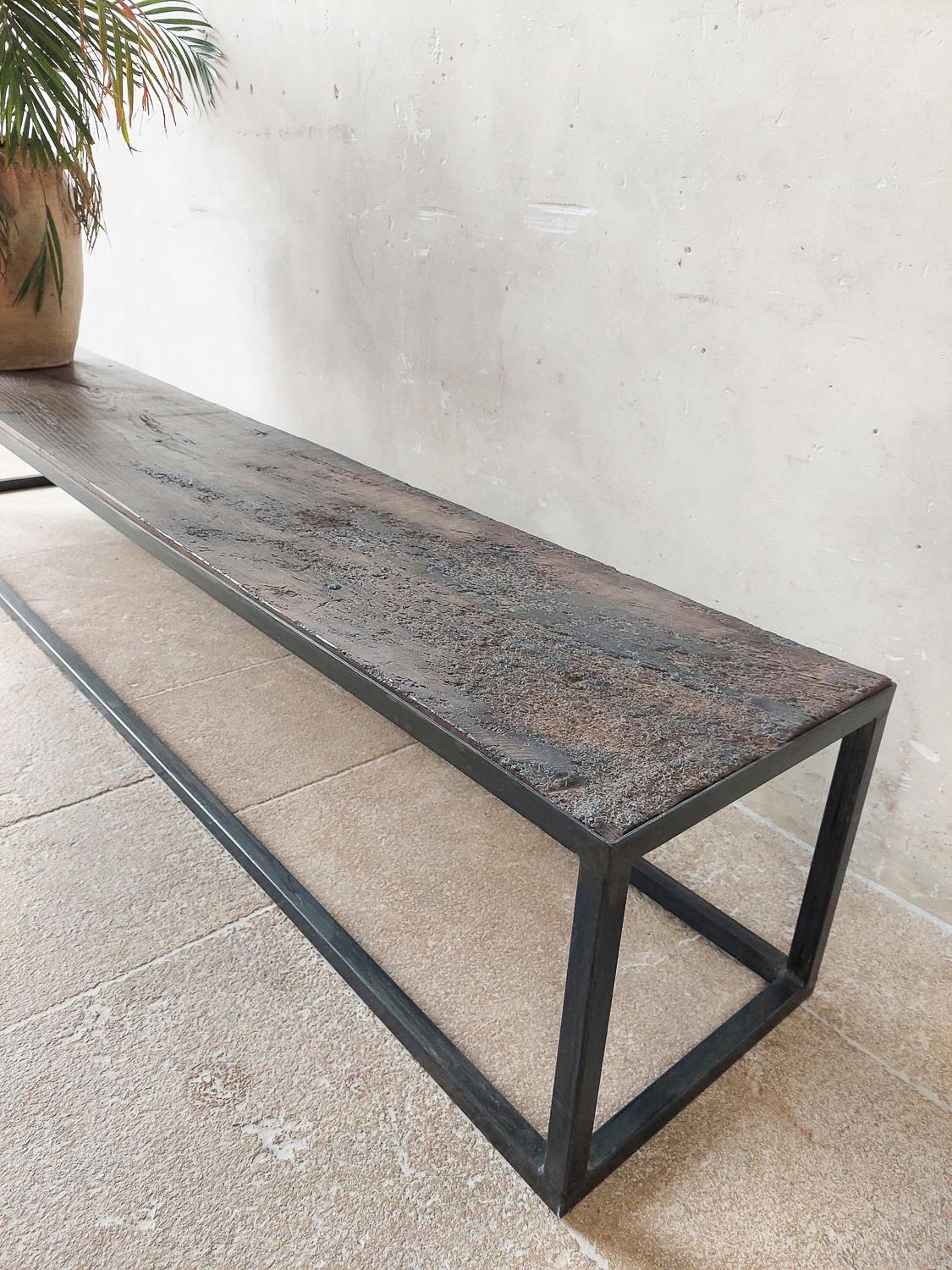 Long Narrow Coffee Table Made of a Beautiful Piece of 18th Century Oak ...