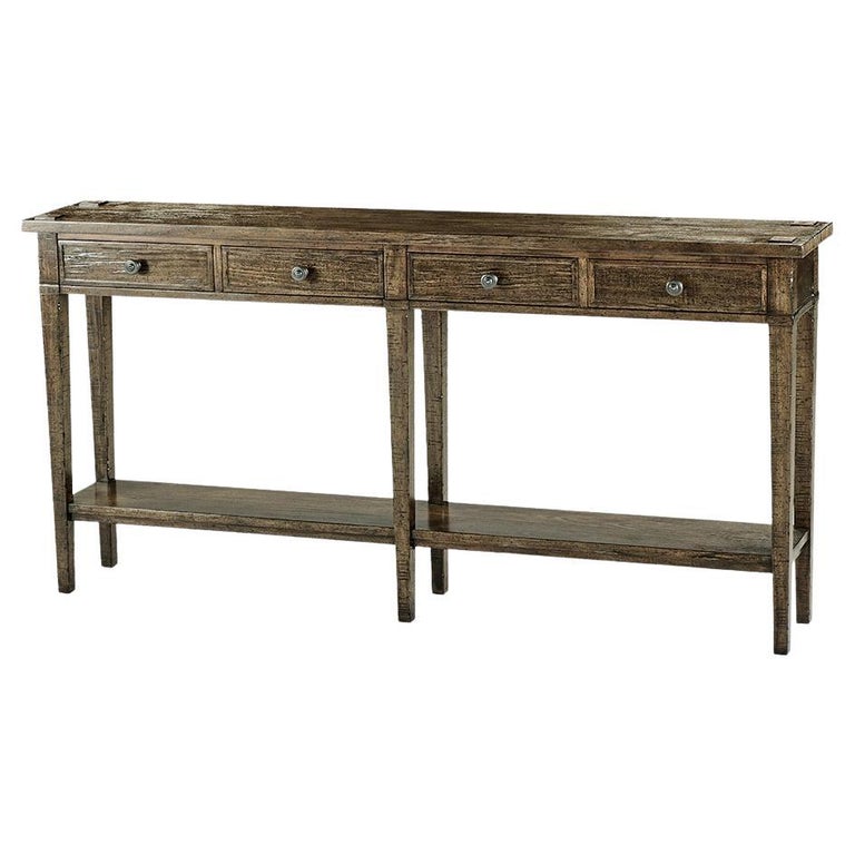Long Narrow Country Console, Dark Drift For Sale at 1stDibs