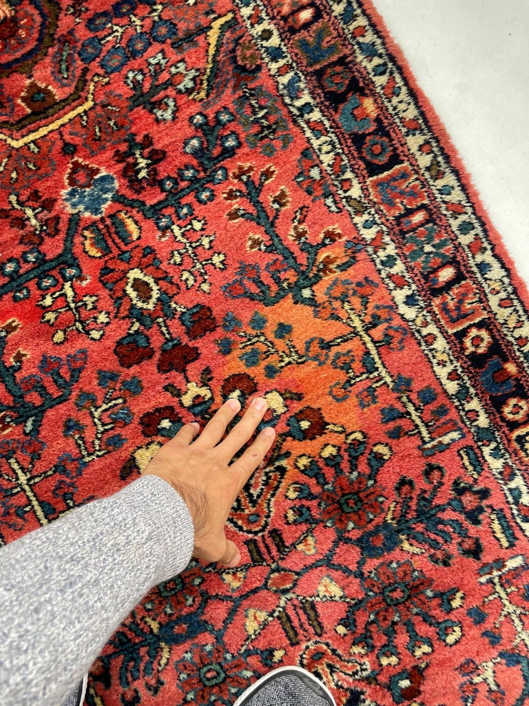 Long and Narrow Plush Vintage Runner, c.1940's For Sale at 1stDibs