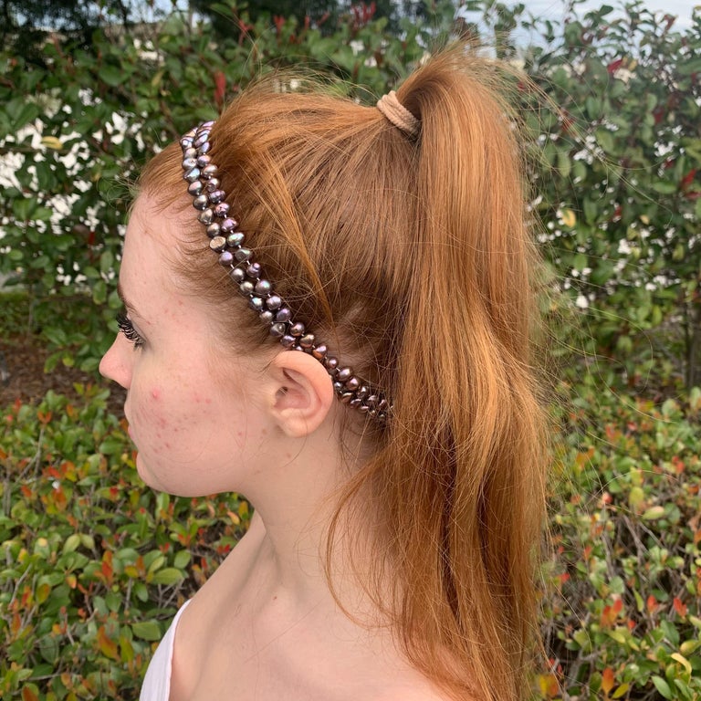 Long Single Strand Lavender Grey Freshwater Pearls For Sale at 1stDibs