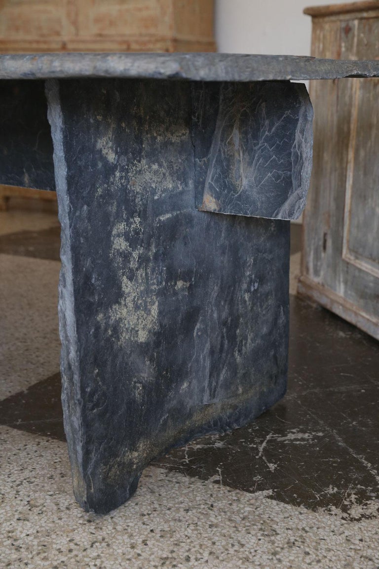 Long Slate Dining Table at 1stDibs