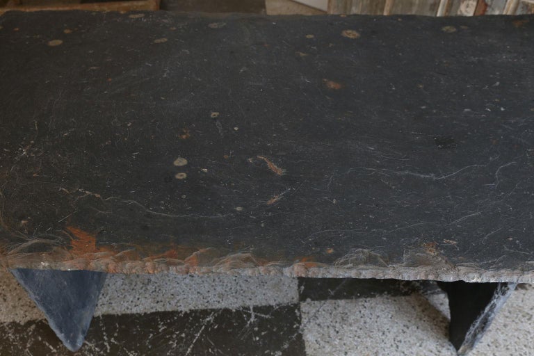 Long Slate Dining Table at 1stDibs