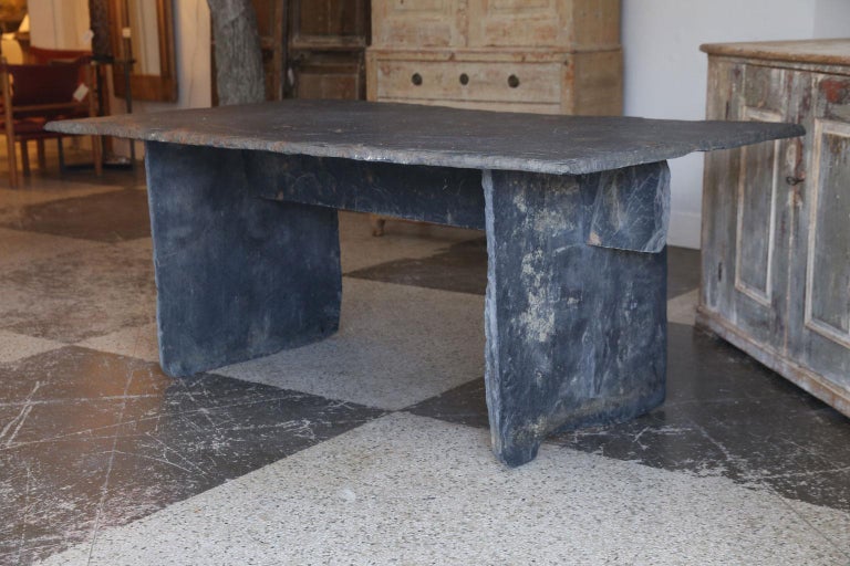 Long Slate Dining Table at 1stDibs