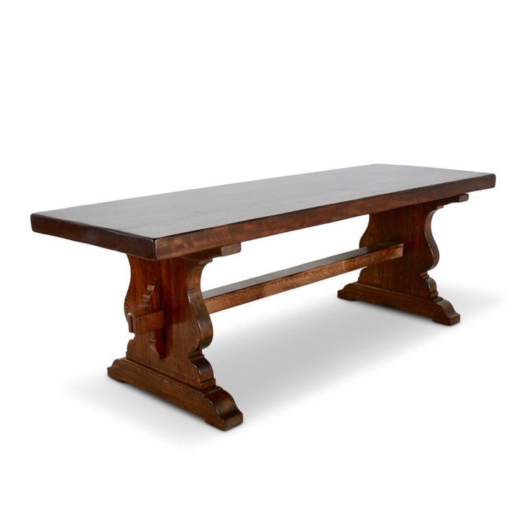 Long Solid-Plank Trestle Table from France at 1stDibs
