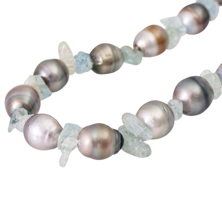 Long Tahitian Pearl Necklace, Baroque Cultured Pearls For Sale at 1stDibs