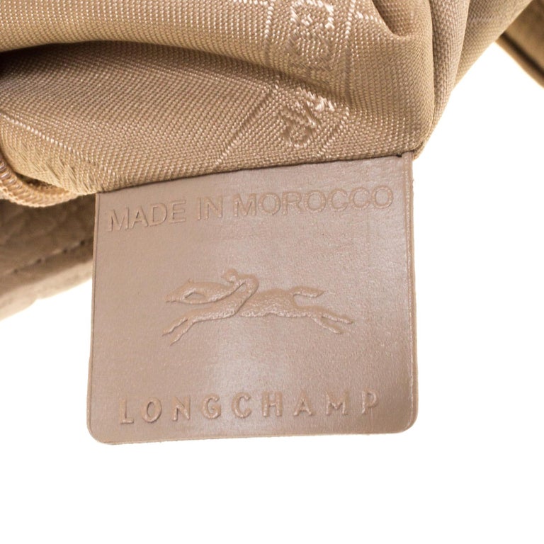 Longchamp Beige Leather Tote For Sale at 1stDibs | beige leather tote bag