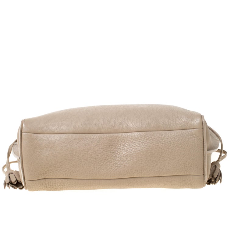 Longchamp Beige Leather Tote For Sale at 1stDibs | beige leather tote bag