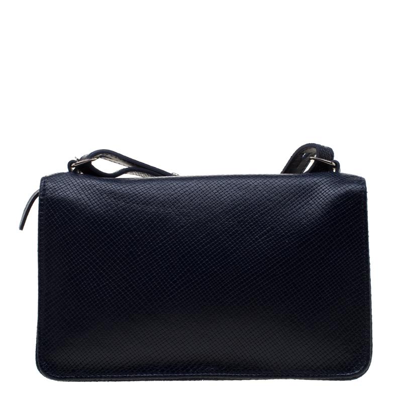 Longchamp Blue Leather Quadri Crossbody Bag For Sale at 1stDibs ...