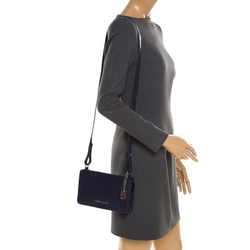 Longchamp Blue Leather Quadri Crossbody Bag For Sale at 1stDibs ...