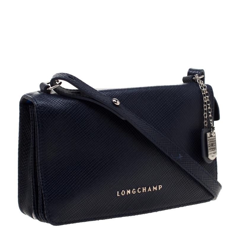 Longchamp Blue Leather Quadri Crossbody Bag For Sale at 1stDibs ...