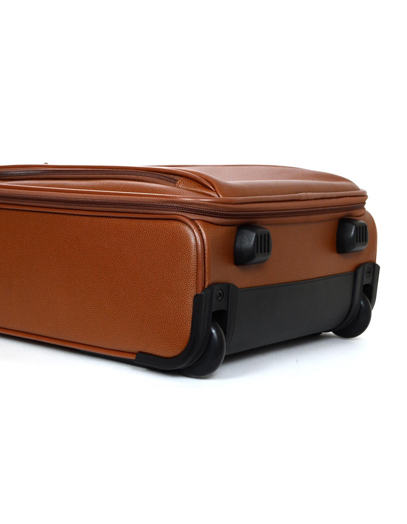 Longchamp CURRENT Cognac Cowhide Leather Le Foulonne Carry-On Wheeled ...