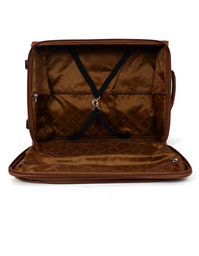 Longchamp CURRENT Cognac Cowhide Leather Le Foulonne Carry-On Wheeled ...