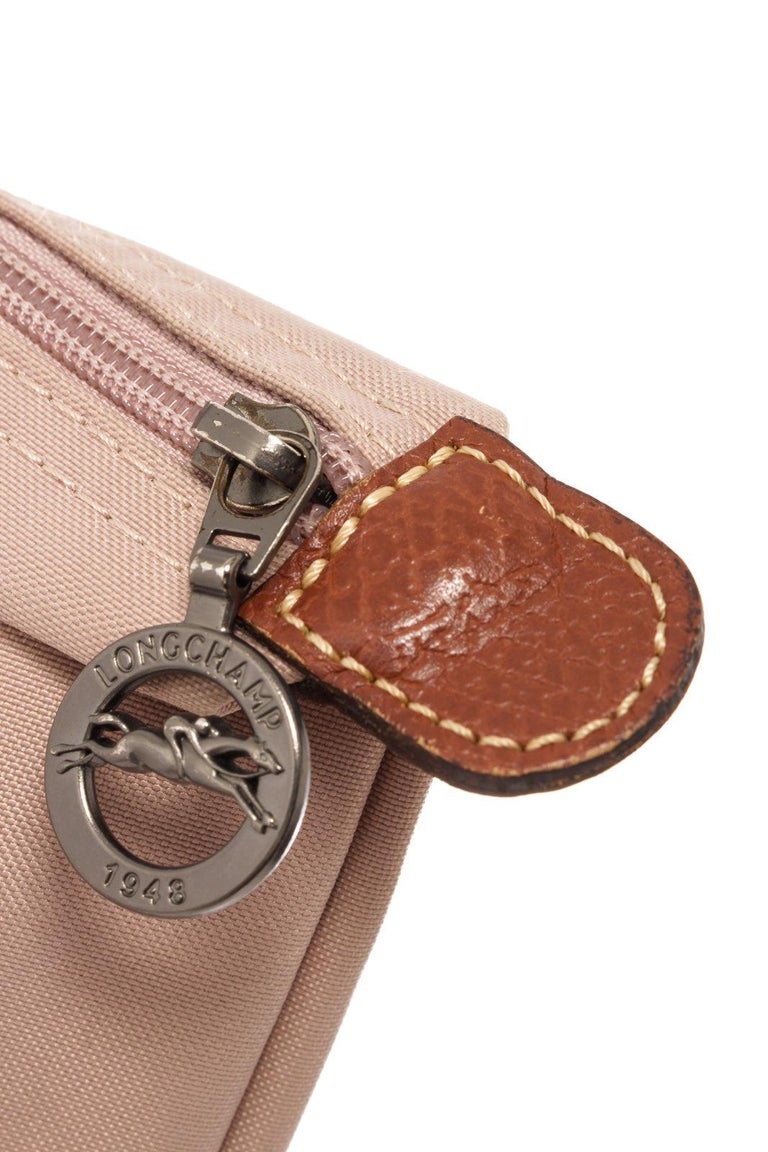 Longchamp Light Pink Nylon Le Pliage Medium tote bag with gold-tone ...