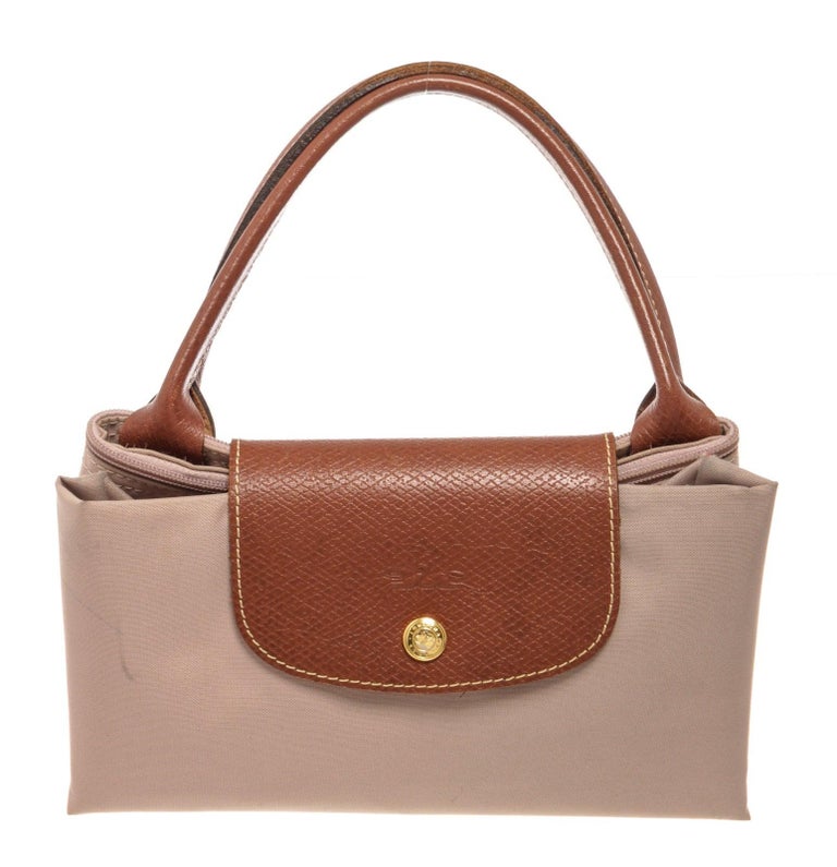 Longchamp Light Pink Nylon Le Pliage Medium tote bag with gold-tone ...