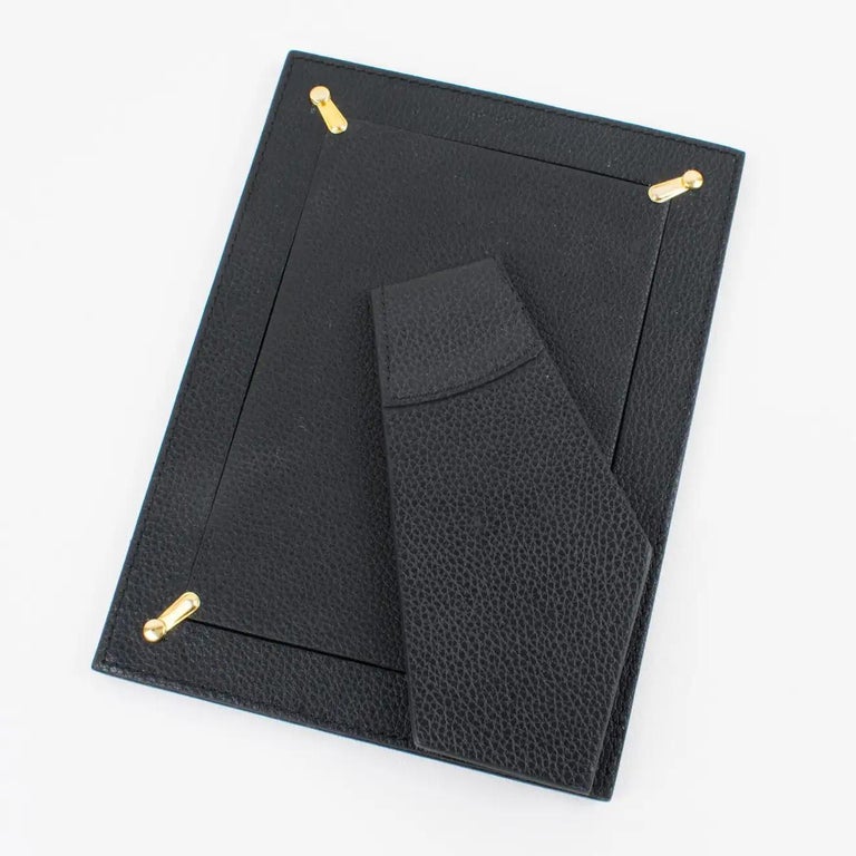 Longchamp Paris Picture Frame Hand-Stitched Black Leather For Sale at ...