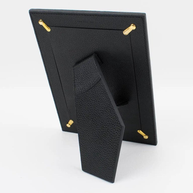 Longchamp Paris Picture Frame Hand-Stitched Black Leather For Sale at ...