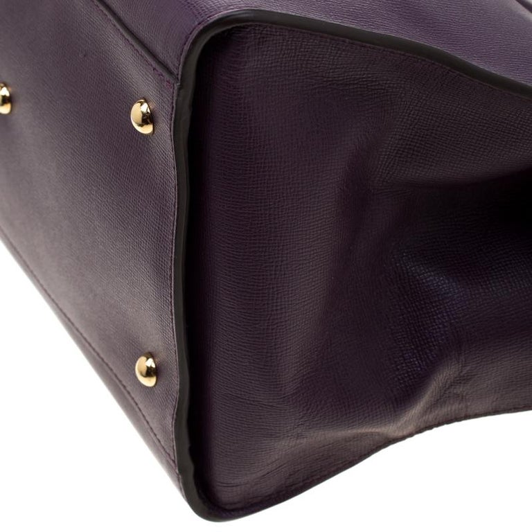 Longchamp Purple Leather Le Pliage Heritage Tote at 1stDibs