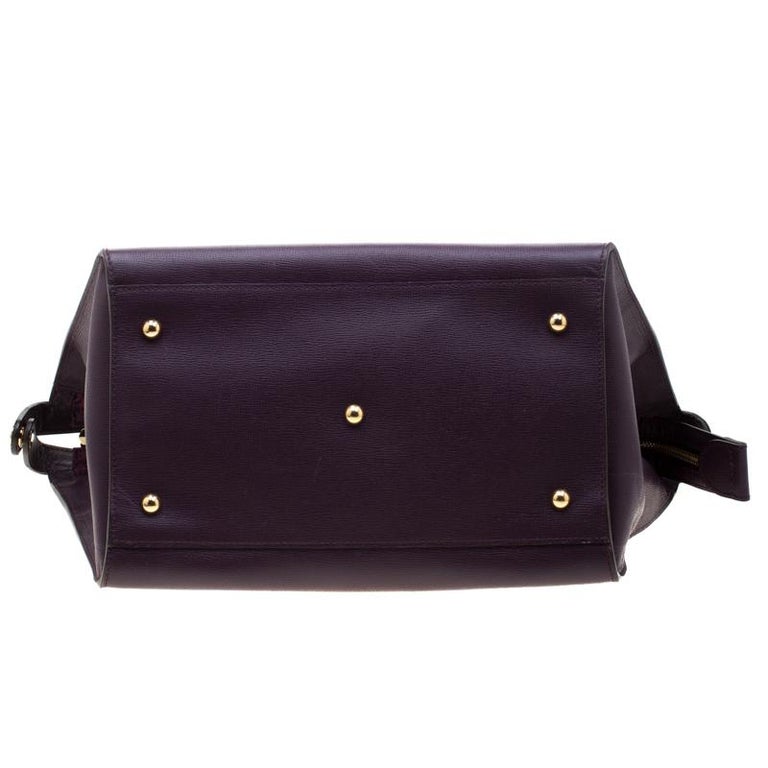 Longchamp Purple Leather Le Pliage Heritage Tote at 1stDibs