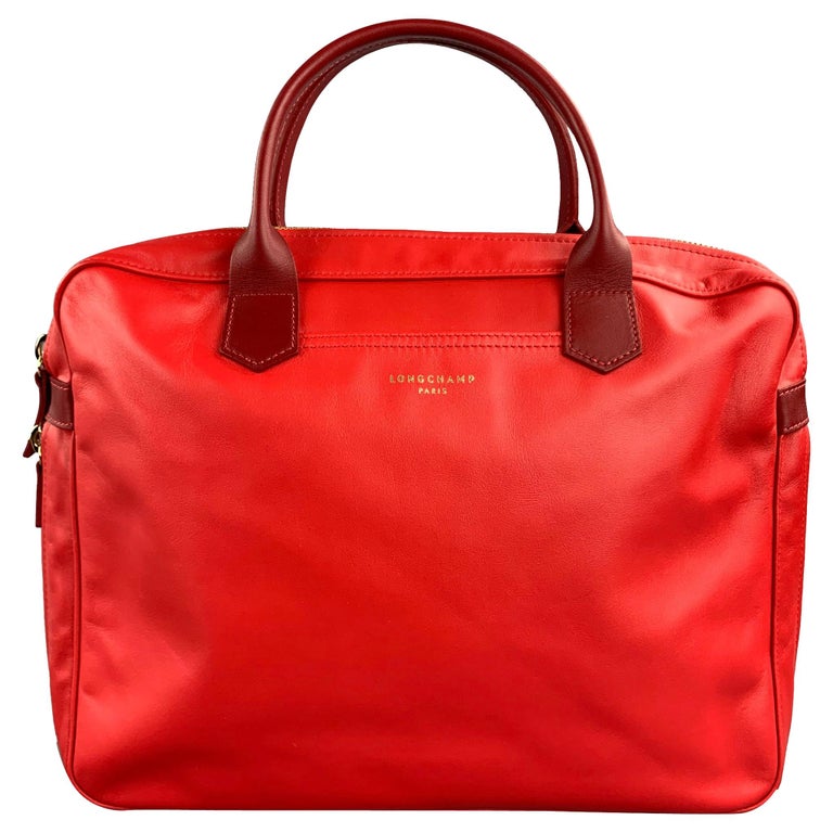 LONGCHAMP Red Leather Tote Handbag at 1stDibs | red leather handbags