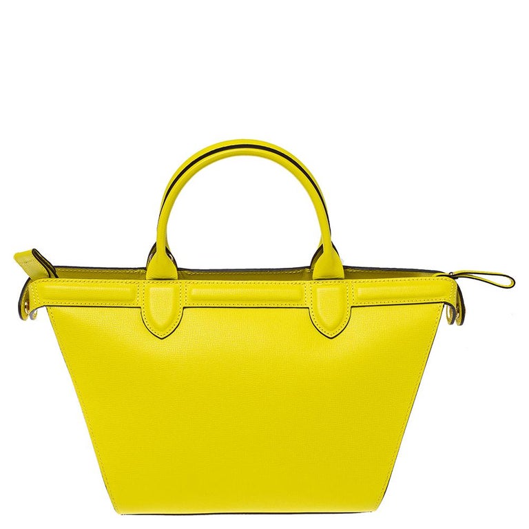 Longchamp Yellow Leather Le Pliage Heritage Tote at 1stDibs