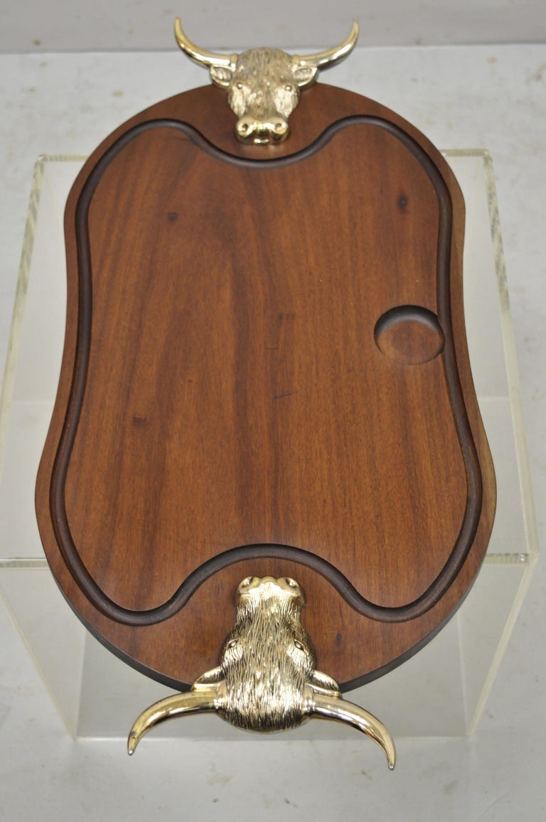 Longhorn Bull Wooden Cutting Board Cast Aluminum Cattle Ranch, Made in ...